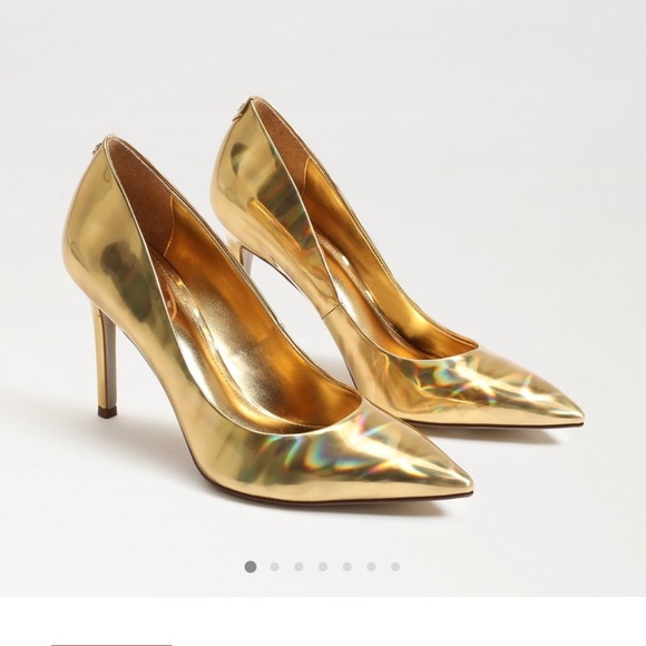Sam Edelman | Shoes | Sam Edelman Gold Hazel Pointed Toe Pump Sz 7 ...